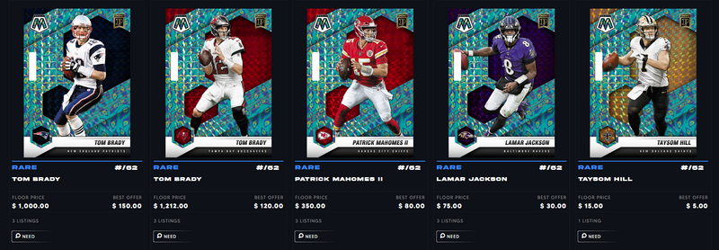 NFT Break: Purchase 2 Teams in 2021 Panini Blockchain NFT NFL Mosaic H ...